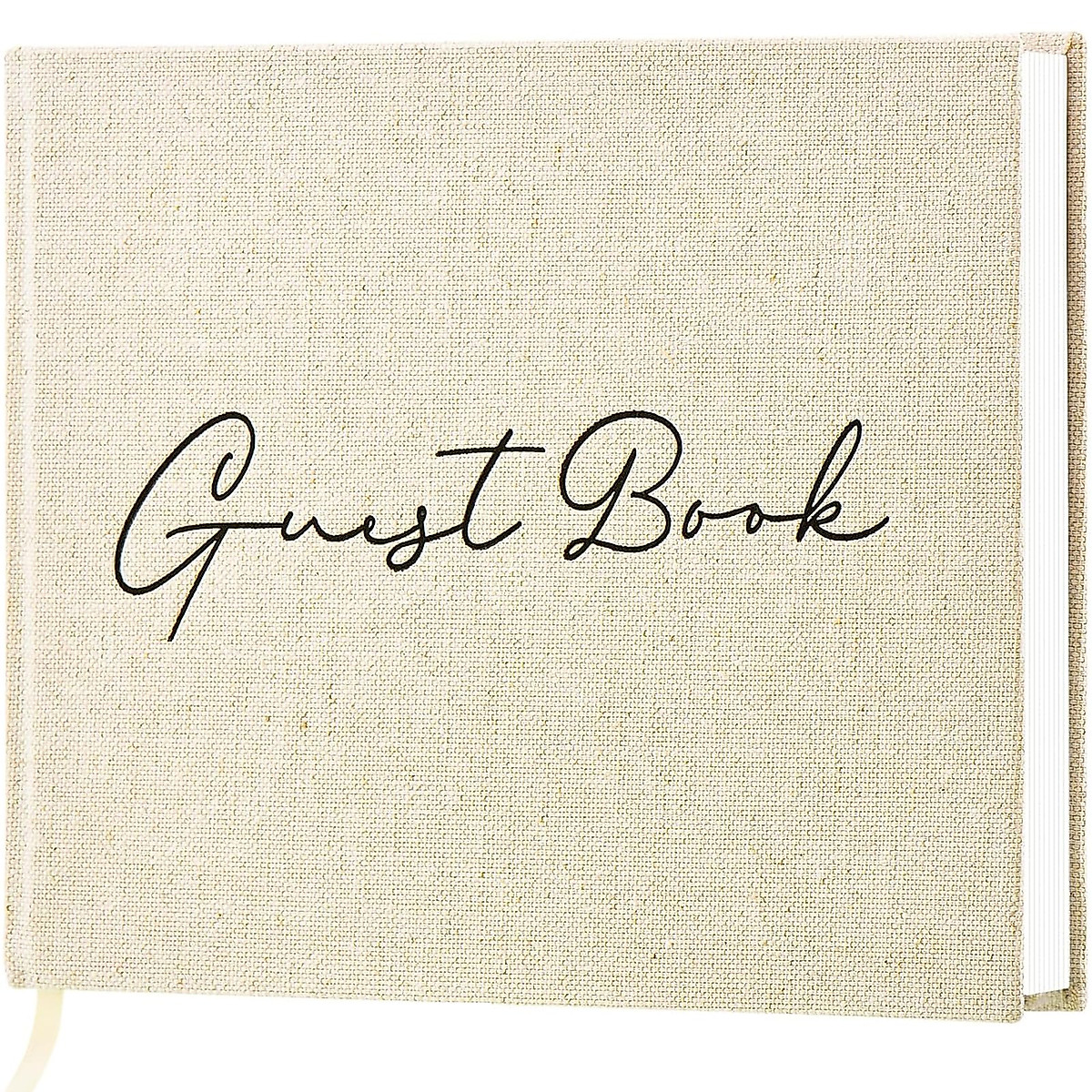 Lankaiva Wedding Guest Book, Guest Book Wedding Reception - Classic Baby Shower Guest Book, 100 Blank Pages for Bridal Shower Birthday Graduation Sign in and Photos, Beige