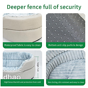 Maedhao Cat Bed,Cat Beds for Indoor Cats,Cat Bed with Washable,Waterproof Bottom,Foldable Cat Hidewawy,Grey Fluffy Cat Calming Cushion Beds