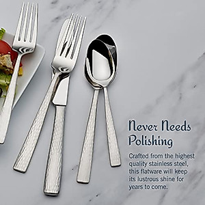 Mikasa Oliver 65-Piece 18/10 Stainless Steel Flatware Set with Serveware, Service for 12