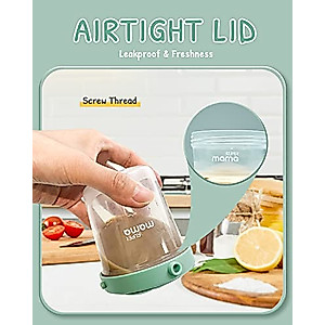 SUPERMAMA Stackable Baby Food Containers 12 Set(2/4/7oz), Baby Food Storage Containers with Airtight Lids, Baby Food Jars Freezer Safe, Easy to Store & Keep Fresh, Microwave Safe, BPA Free, Green