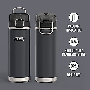ICON SERIES BY THERMOS Stainless Steel Water Bottle with Spout 24 Ounce, Granite