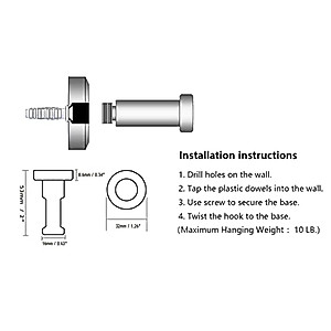 eForwish Space Aluminum Garage Storage Organizer Hook Bathroom Toilet Single Robe Towel Coat Hook Rustproof Kitchen Utensil Utility Hanger Solid Metal Heavy Duty Wall Mount (4 Pcs, Black)