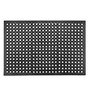 ROVSUN Rubber Floor Mat with Holes, 24''x 36'' Anti-Fatigue/Non-Slip Drainage Mat, for Industrial Kitchen Restaurant Bar Bathroom, Indoor/Outdoor Cushion