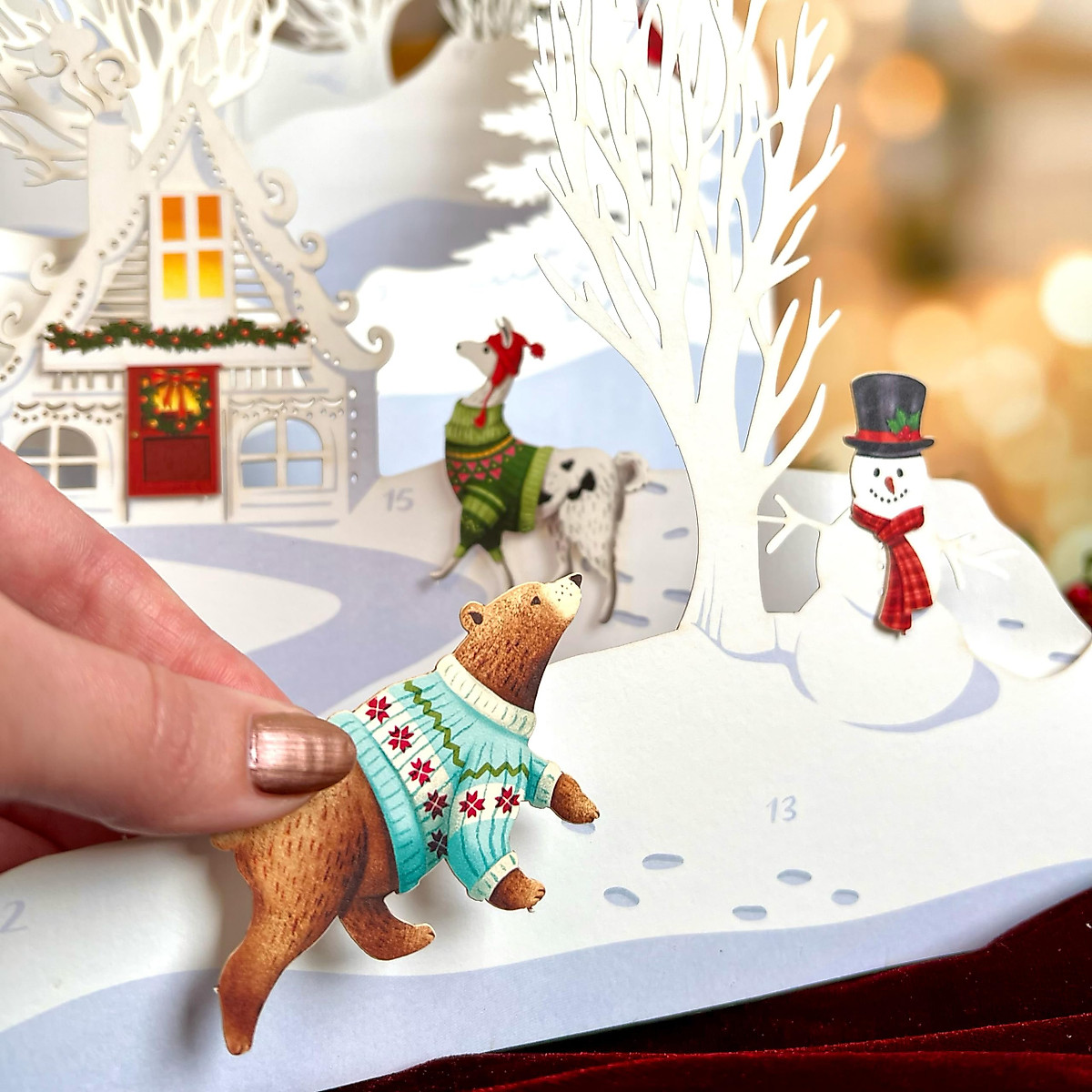 Freshcut Paper 2025 Advent Calendar, Woodland Wonderland, Pop Up 3D Greeting Cards, Paper Advent Calendar, Christmas Gifts, Holiday Cards with Blank Notecard & Envelope