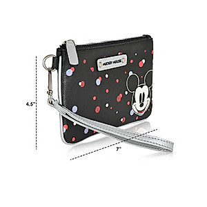 Disney Minnie Mouse Premium Wrist Wallet - Mickey & Minnie Mouse Classic Wrist Wallet (Black Mickey)