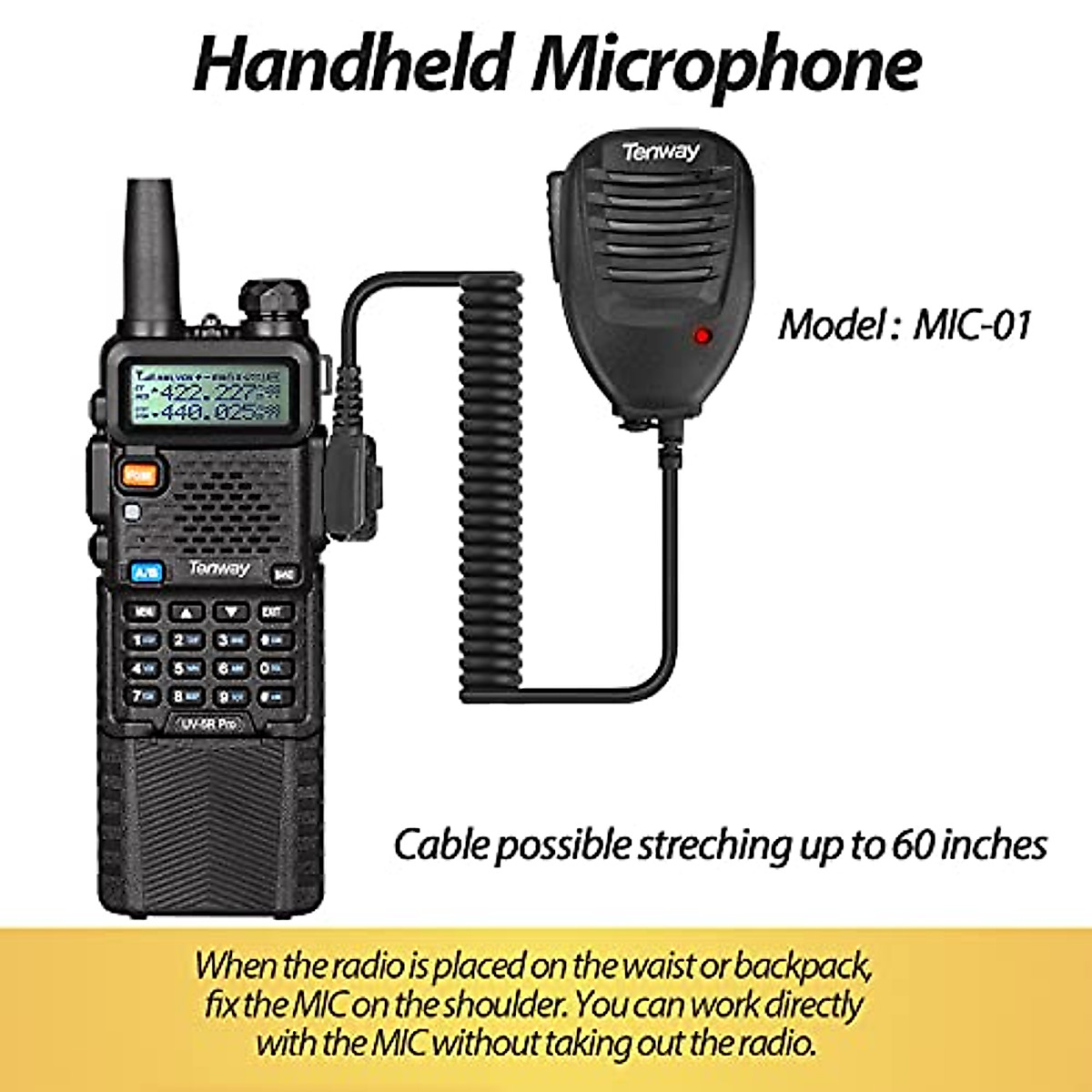 Ham Radio Walkie Talkie UV-5R Pro 8W Dual Band Two Way Radio with 3800mAh Battery and Handheld Speaker Mic and Antenna 2Pack and One USB Programming Cable