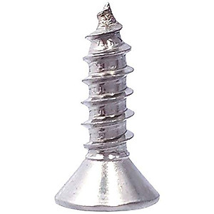 #4 x 1/2" Flat Head Wood Screws, Phillips Drive, Type 316 Marine Grade Stainless Steel, Full Thread, Bright Finish, Quantity 50 by Fastenere