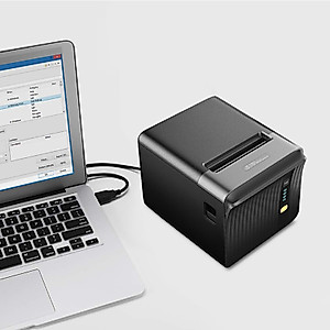 GZGYNADAST 80MM pos Kitchen Printer,Auto Cutter Thermal Receipt Printer Ticket Bill Invoice resturant Printer for Small Business Support Cash Drawer Hung on The Wall (USB+LAN/Ethernet Port)