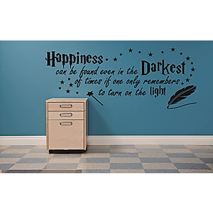 Quote Happiness can be Found Even in The Darkest Wall Sticker Decor Nursery Decal for Kid’s Room
