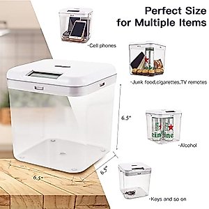 Tcoivs Timed Lock Box, Phone Lock Box with Timer, 6.5" Time Lock Safe, Time Locking Container for Cell Phone, Snacks and Other Tempting Items