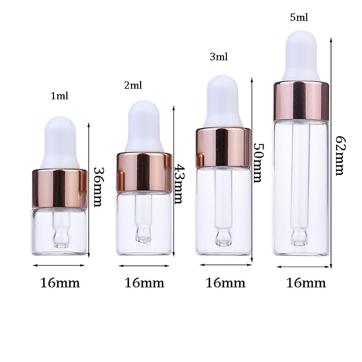 Glass Dropper Bottles,50 Packs Essential Oil Dropper Bottle Clear Glass Vials Sample Dropper Bottle Perfume Cosmetic Liquid Containers With Glass Eye Dropper (3ml)
