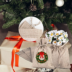 Gudotra 100 Pcs Burlap Bags with Drawstring 4 x 5.5 Inch Small Gift Bags Wedding Favors Birthday Christmas Thanksgiving Party Art and DIY Craft Burlap Sack Jewelry Pouches