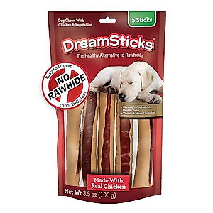 DreamBone DreamSticks, Treat Your Dog to a Chew Made WIth Real Chicken and Vegatables, 5 Count