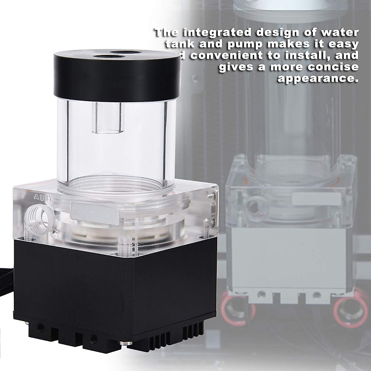 800L/H 8W 7V Water Cooling Pump with 4 Meters Pump Head & LED Power Indicator G1/4 Thread Fast Heat Dissipation CPU Cooling System (12cm Black)