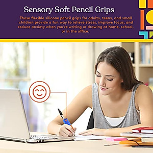 Special Supplies 50 Squishy Pencil Grips for Kids and Adults - Colorful, Cushioned Holders for Handwriting, Drawing, Coloring - Ergonomic Right or Left-Handed Use - Reusable (50)