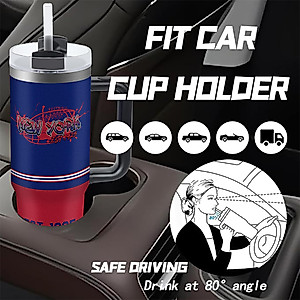 New-York 30 oz Tumbler with Handle and Straw,Car cup,Coffee Mug,100% Leakproof Insulated Tumbler with Lid and Straw,Made of Stainless Steel,Cup Holder Friendly Base,Classic Collection Gifts for Fans
