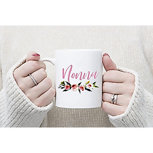 Hasdon-Hill Floral Nonna Coffee Mug, Mother's Day Gift for Italian Grandma, 11 oz White