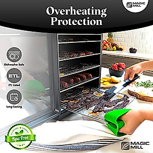 Magic Mill Food Dehydrator Machine - Easy Setup, Digital Adjustable Timer, Temperature Control | Keep Warm Function | Dryer for Jerky, Herb, Meat, Beef, Fruit and To Dry Vegetables | Over Heat Protection | 7 Stainless Steel trays