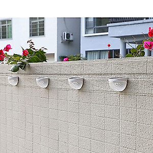 Lxcom Lighting Solar Wall Lights Solar Fence Light Solar Deck Lights Outdoor Solar Fence Post Lights Solar Powered Wall Lights Decorative Deck Light for Home Garden Lawn Backyard, 2 Pack (Warm White)