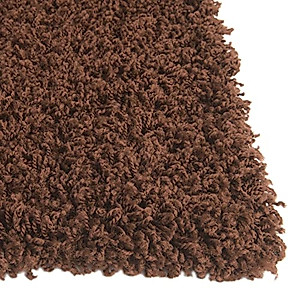 Rugs.com - Über Cozy Solid Shag Collection Rug – 8' x 10' Chocolate Brown Shag Rug Perfect for Living Rooms, Large Dining Rooms, Open Floorplans