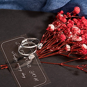 Whaline 36 Packs Silver Diamond Engagement Rings Bridal Shower Rings for Wedding Table Decorations, Party Supply, Favor Accents, Cupcake Toppers