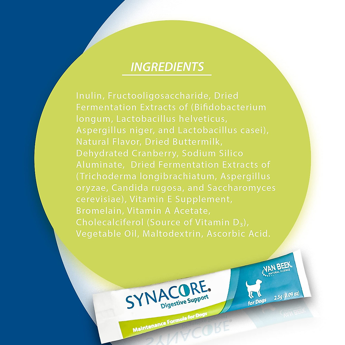 Van Beek Natural Science Synacore Canine - All Natural Formula to Provide Immune Support for Dogs & Help Maintain Digestive Health - Probiotics and Vitamins for Dogs - Pet Products - (30 Count)