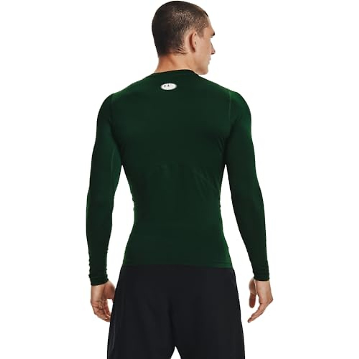 Under Armour Men's Armour HeatGear Compression Long-Sleeve T-Shirt , Forest Green (301)/White, Large