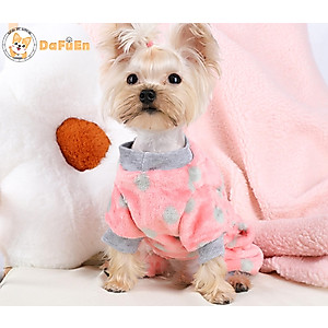 Dog Pajamas for Small Dogs Girl Boy Winter Onesies Pjs Cold Weather Puppy 4 Legged Sweater Clothes for Chihuahua Yorkie Teacup Jumpsuit Cute Pet Outfits Apparel Coats (Small, Polka Dot)