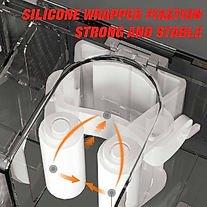 Punch Free Multifunctional Mop Holder for Wall, Multifunctional Mop Holder With Hook, Broom Mop Holder Garden Tool Organizers Storage Rack, Heavy Duty Self Adhesive Mop Holder Wall Mounted (White D)