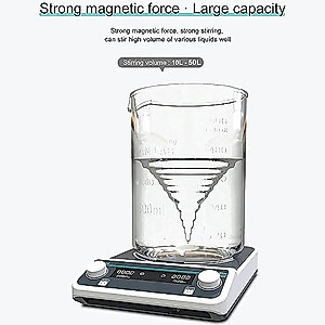 XENITE Large-Capacity Magnetic Stirrer, Button Knob Control, 10L/15L/20L/50L Forward and Reverse Stirring, 24-Hour Timing, Brushless Motor,15L