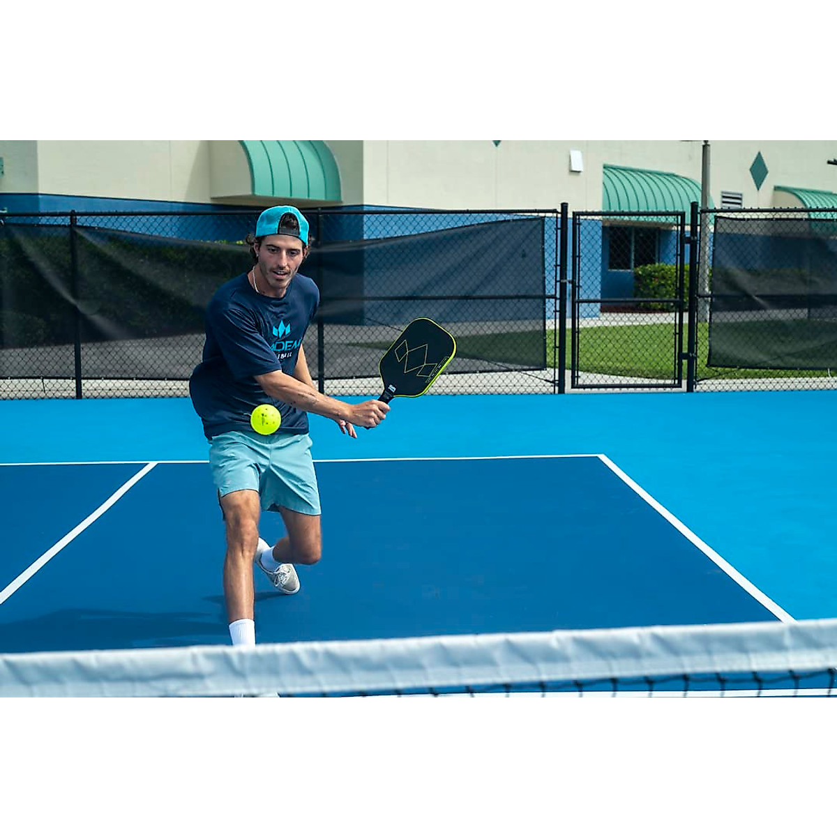 Diadem Warrior V2 Pickleball Paddle – Liquid Carbon Fiber Edgeless Design, Etched Face for Lasting Spin, 19MM Thick, 3 Layer Construction (Yellow)