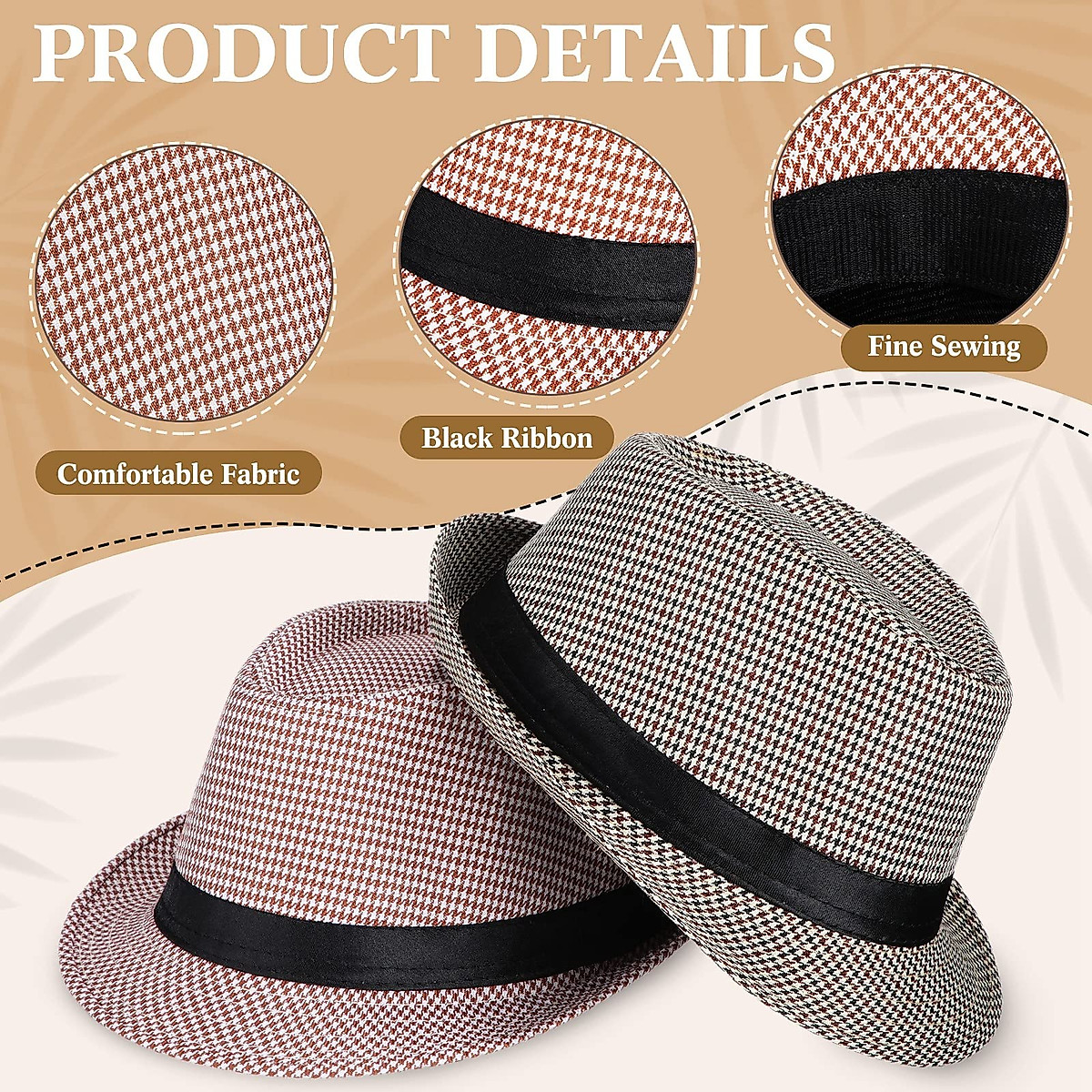35 Pack Short Brim Straw Hats Unisex Summer Beach Sun Hat Bulk Classic Trilby Hat with Black Band Cotton Sun Straw Hat Panama Cap for Man Woman 35 Colors