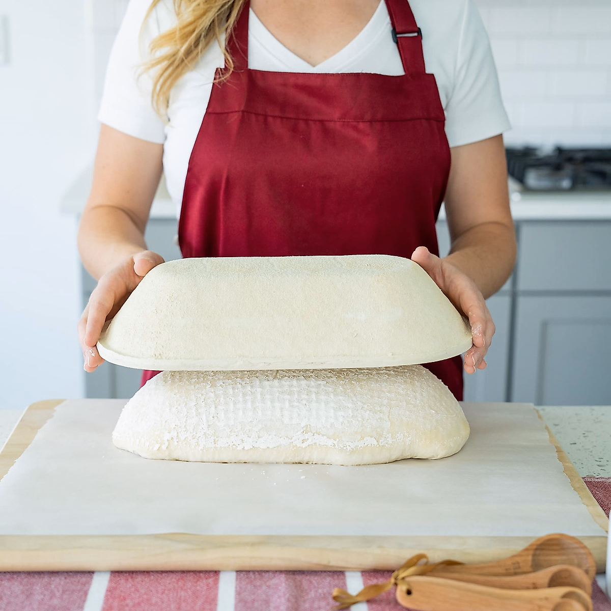 Bulka Banneton Bread Proofing Basket Spruce Wood Pulp Oval 1kg Waffle, Sourdough Proofing Basket – Proofing Baskets for Sourdough Bread Baking, Bread Proofing Bowl Non-Stick Brotform, Made in Germany.