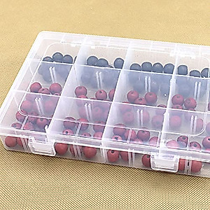 VICASKY 3Pcs Clear Organizer Box with Dividers 12 Compartment Bead Organizer Hardware Accessories Box Earrings Organizer for Bead Storage Fishing Tackle Loom Bands