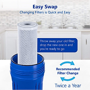 Express Water – 10 Pack Water Filter Activated Carbon Block Replacement Filter – ACB Large Capacity Water Filter – Whole House Filtration – 5 Micron Water Filter – 2.5” x 20” inch