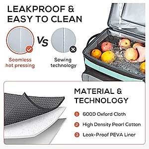 TOURIT 50-Can Collapsible Rolling Cooler Leakproof Insulated Soft Cooler Bag with Wheels and All-Terrain Cart for Beach, Camping, Patio Travel, Outdoor, Ball Fields