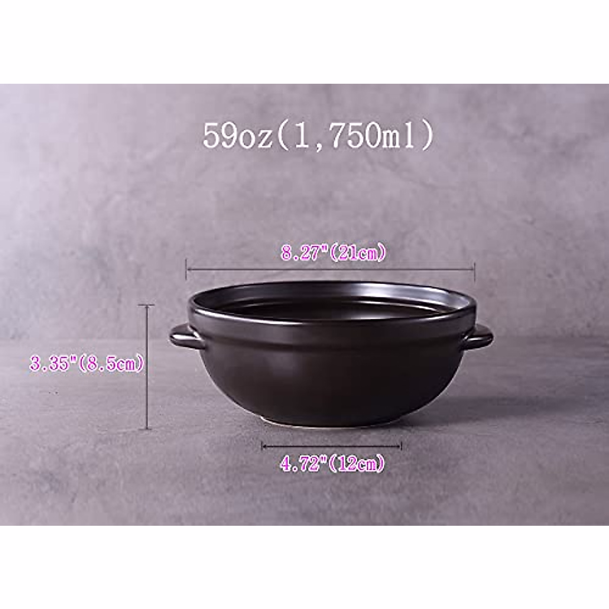 GREATUS Korean Dojagi R Pot/Premium Korean Stone Pot with lid Stone Bowl Ttukbaegi Dolsot (Large)