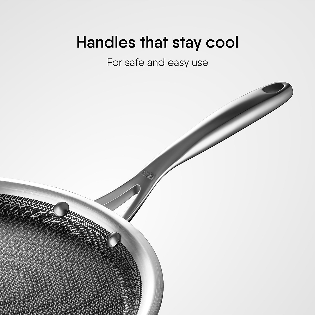 Stahl Artisan Hybrid Triply Dosa Tawa, Dosa Tawa with Induction Base, Non Stick Pan, Stainless Steel Scratch Resistant Dosa Tava, 28 cm