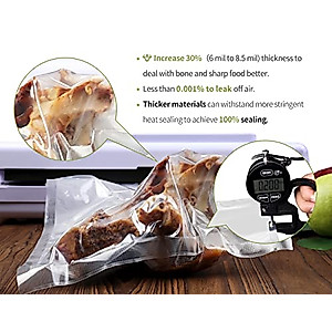 Funnyleaf 100Pk 12" ×16" 8.5mil thick Vacuum Food Sealer Bags with BPA Free and Heavy Duty,Commercial Grade Vacuum Sealer Freezer Bags Compatible with Any Type Vacuum Sealer Machine