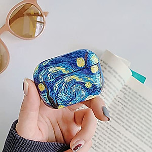 Hemobllo Case Cover Compatible with AirPods Pro, The Starry Night Cover Hard Case Shockproof Earphone Case Accessories for Earbuds Charging Case