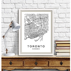 Custom Map Poster Personalized Map Print City Map Wall Art Decor Black and White Sizes Available