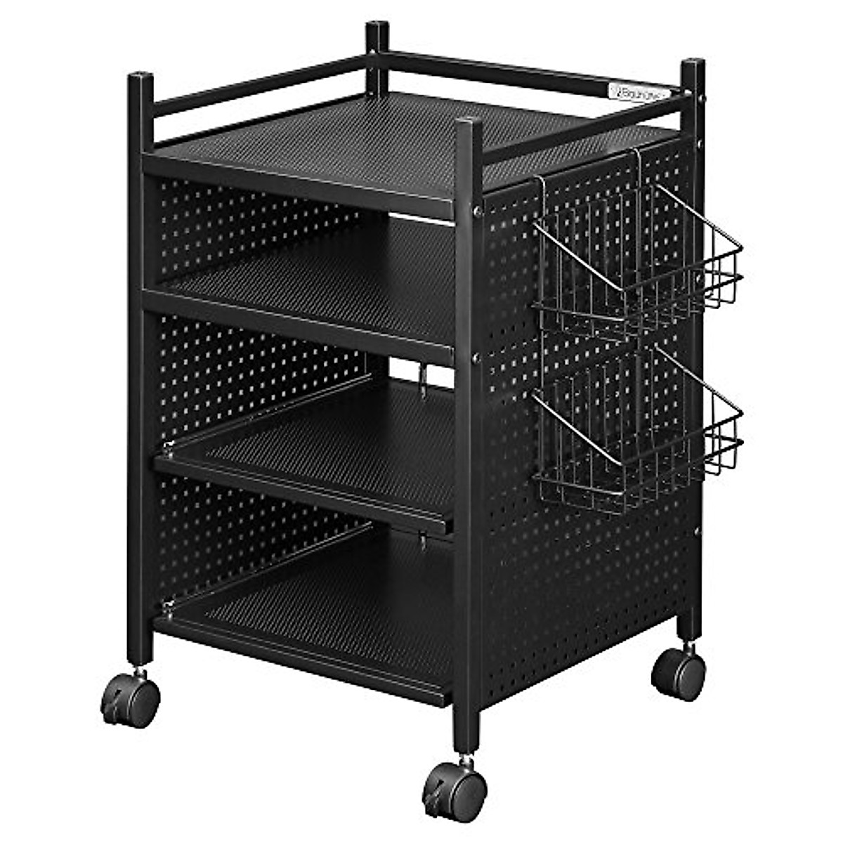 Bauhutte BHS-380G-BK Game Console Storage Rack, Slider Type, Black, 15.6 x 14.6 x 24.2 inches (39.5 x 37 x 61.5 cm)