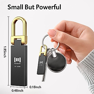 MOSDART USB 3.0 Waterproof 32GB Flash Drives 3 Pack Metal Keychain Data Backup Zip Drive Read Speed Up to 90MB/s USB3.0 Thumb Drive, 32 GB Waterproof Jump Drive Memory Stick, Black