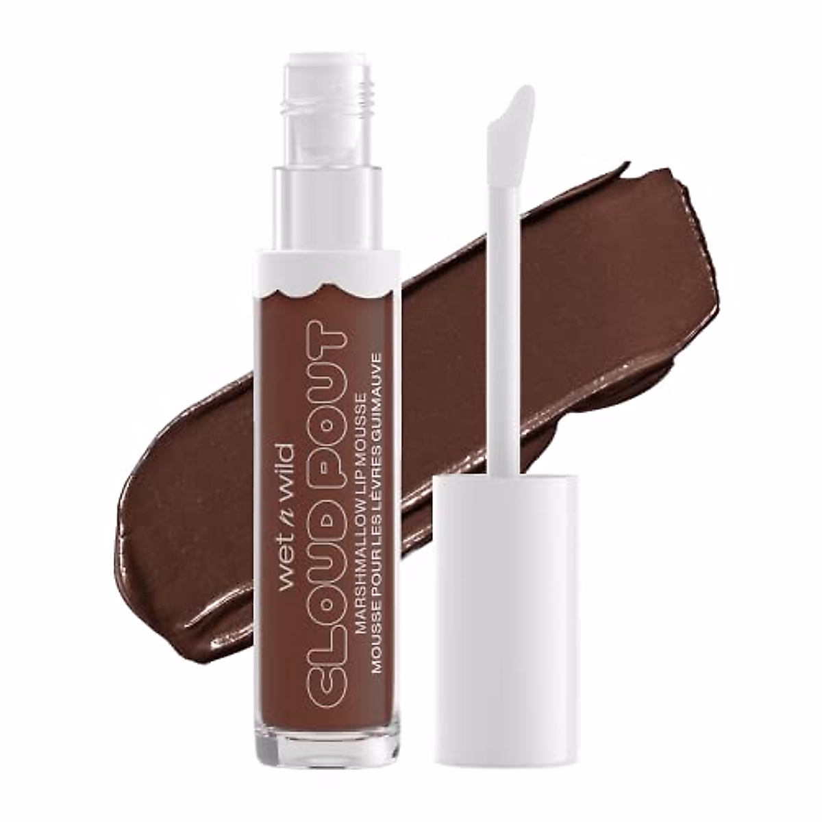 wet n wild Lip Cream Cloud Pout w/ Marshmallow, Dark Brown Love You Smore | Argan Oil | Vitamin E | Marshmallow Flavored