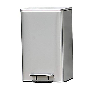 King’s Rack 8 Gallon / 30 Liter Brushed Stainless Steel Step-on Trash Can Fingerprint Resistance with Removable Bucket Fits in Kitchen, Bedroom & Office