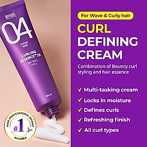 AMOS PROFESSIONAL Curl Defining Cream 5.1oz (150ml) | Hydrating Hair Serum for Moisturized Curls and Healthy Waves | Korean Curl Defining Cream with Citrus Green Floral Fragrance