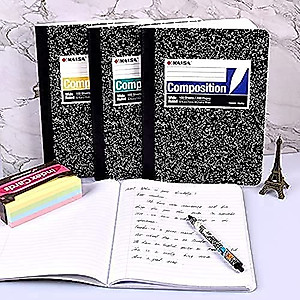 KAISA Composition Notebooks With Lined Paper, College Ruled 9-3/4" x 7-1/2" Comp Books Writing Journals Notebook, 4pads, C10001C