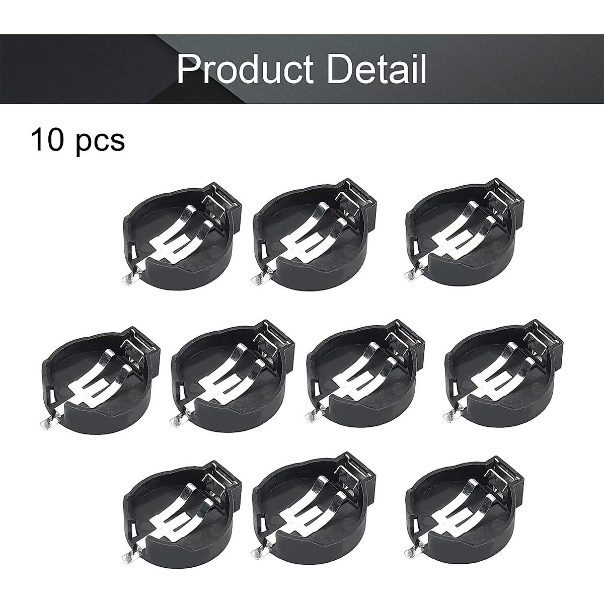 Fielect 10Pcs CR2450 Coin Cell Button Battery Holder Socket Container Case