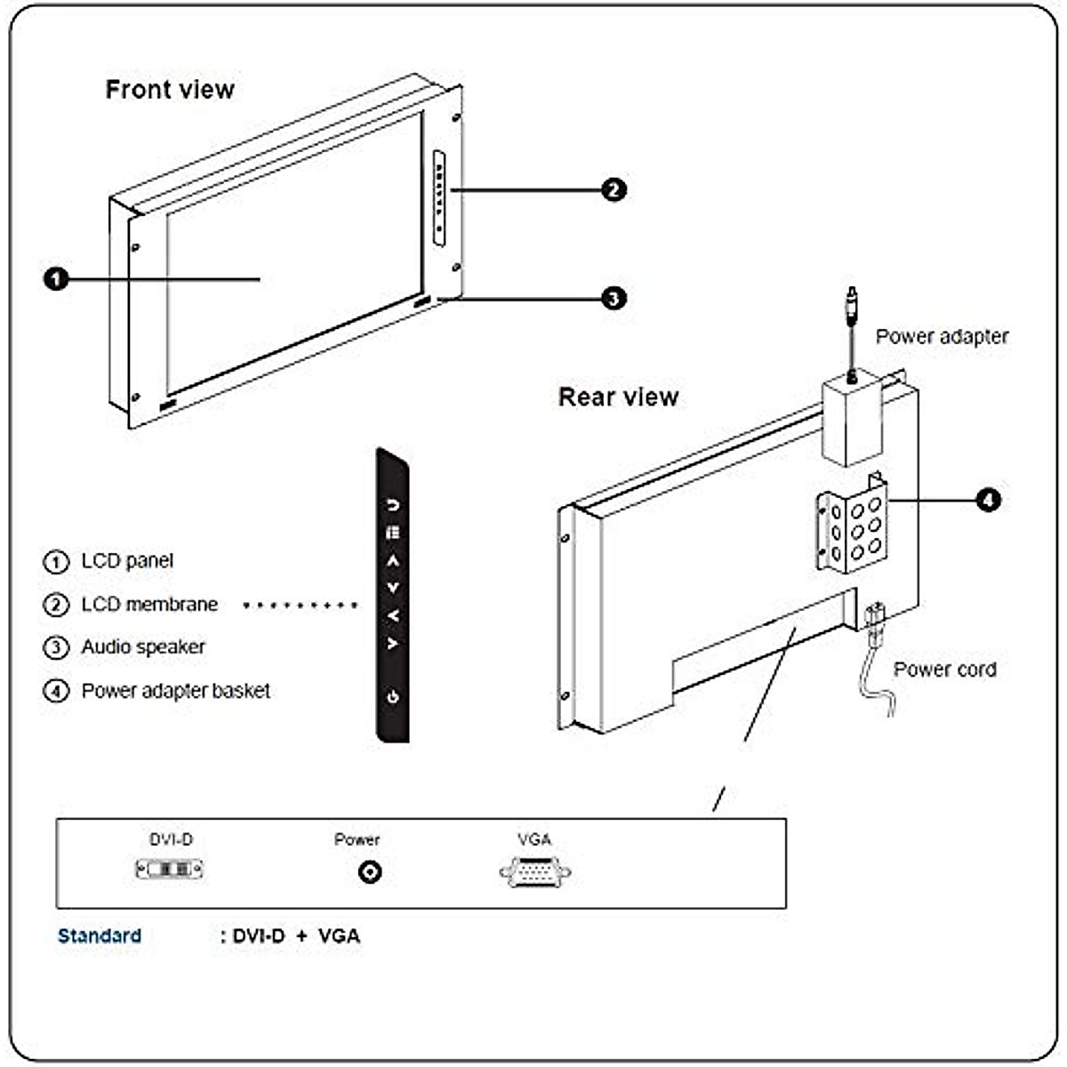 Crystal Image Technologies - Rackmount LCD Panel - 6U 17" 1920 X 1080 with VGA + HDMI Input, Part#RMP-161-F17, 3 Year Warranty
