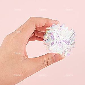 AUEAR, 20 Pack Dye Free Crinkle Balls 2" Mylar Crinkle Balls Sounds Shiny Kitty Glitter Balls for Cats
